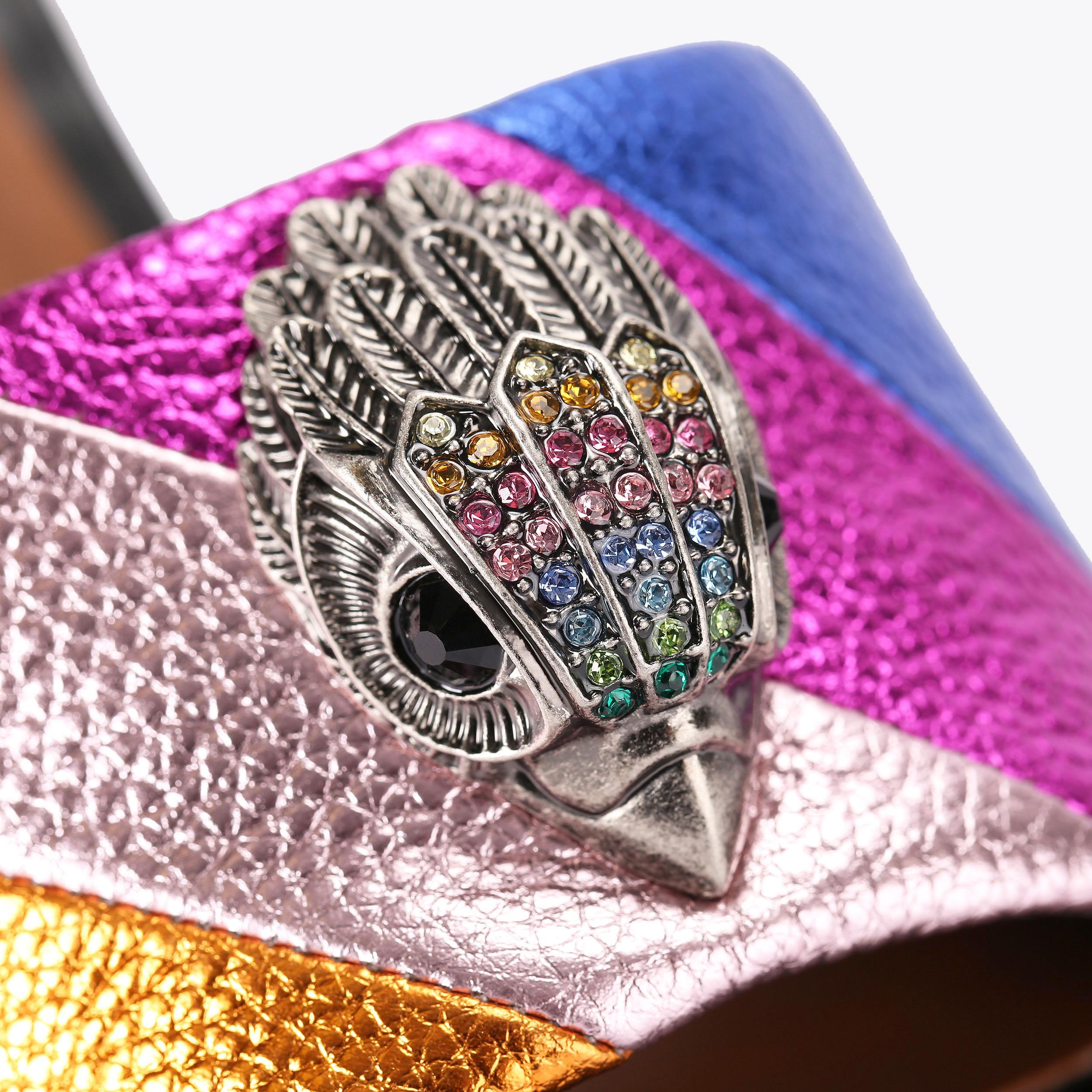 KENSINGTON BLOCK MULE Rainbow Stripe Mule Heel by KURT GEIGER LONDON