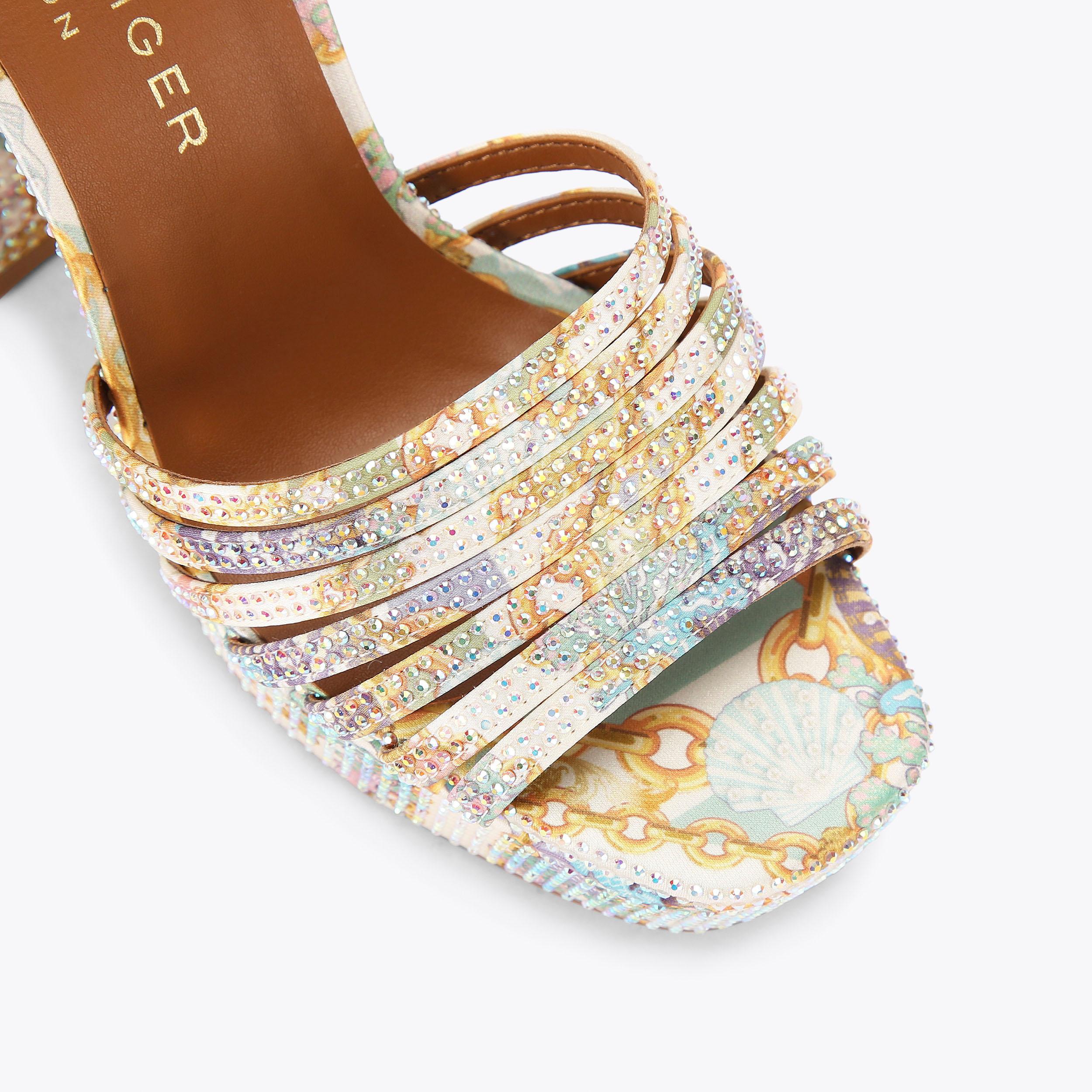 PIERRA ANKLE TIE PLATFORM Printed platform heel by KURT GEIGER LONDON