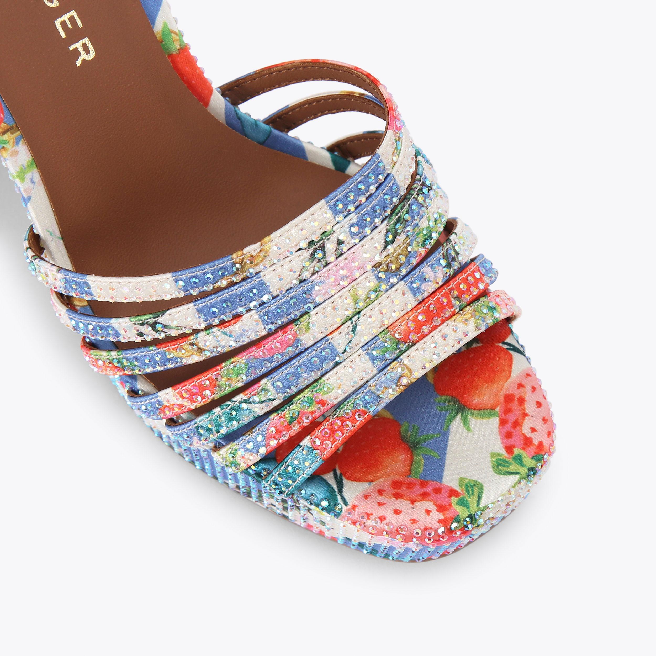 PIERRA ANKLE TIE PLATFORM Strawberry Chain Platform Heels by KURT GEIGER LONDON