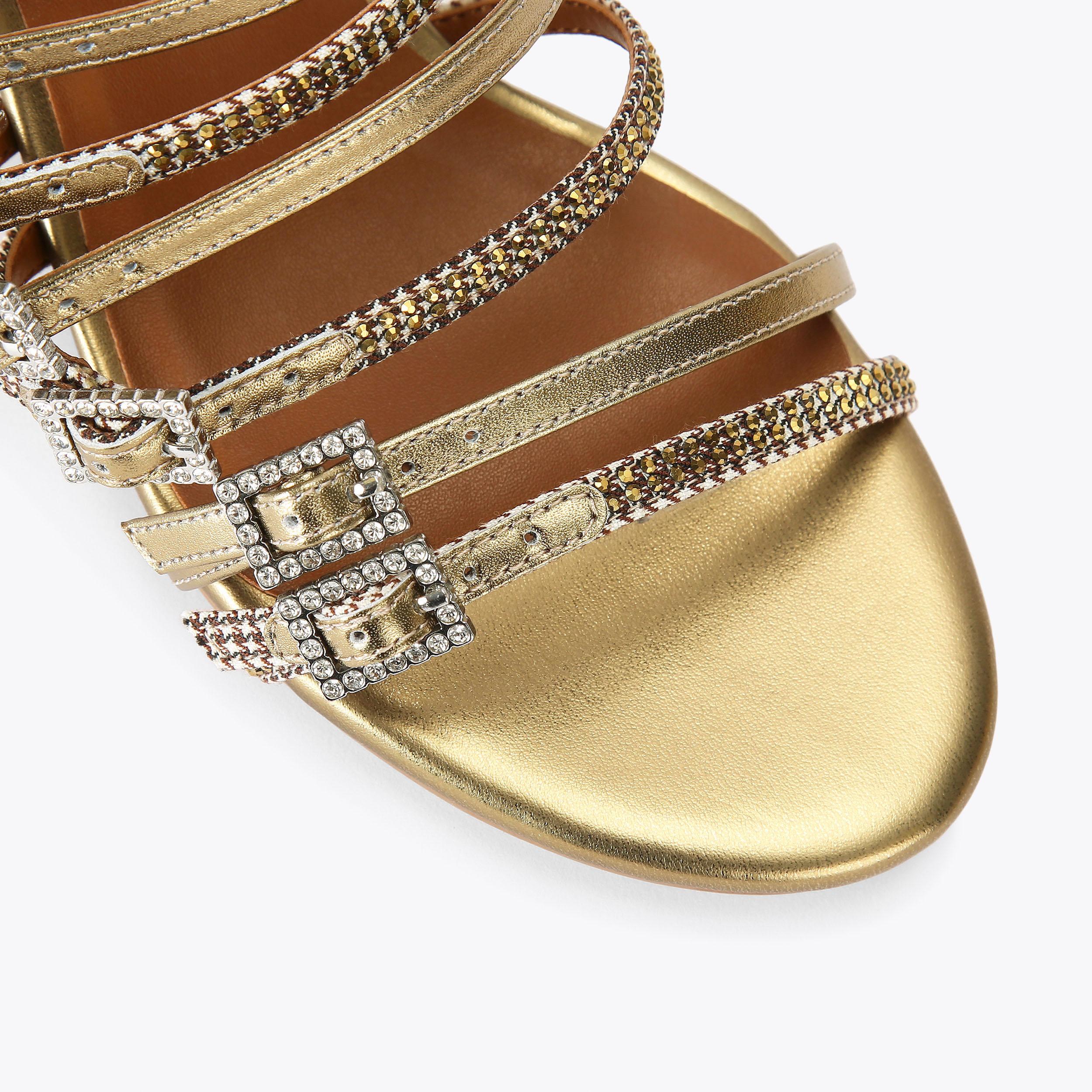 PIERRA BLOCK MULE Gold Block Heels by KURT GEIGER LONDON