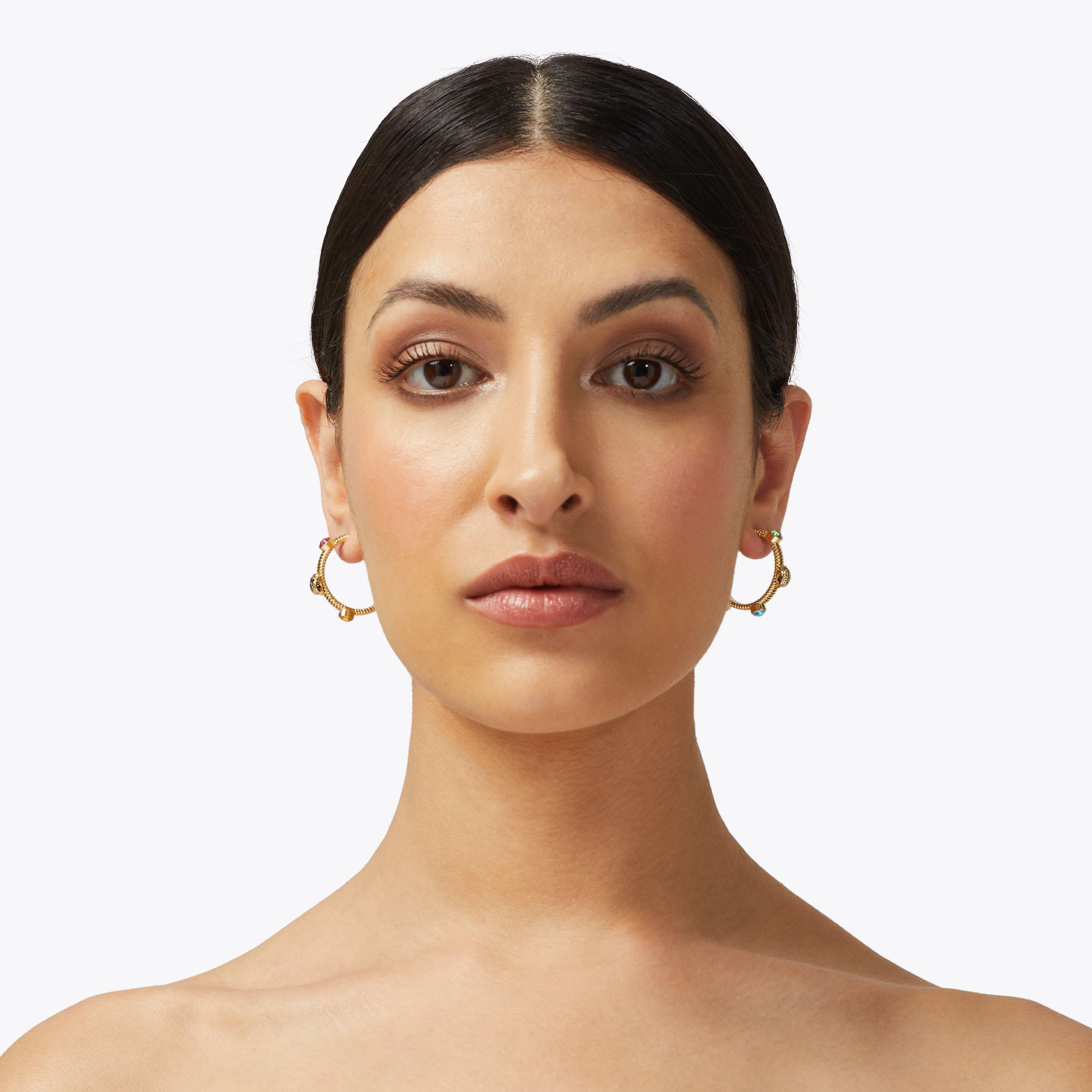 SNAKE CHAIN HOOPS Gold Hoop Earrings by KURT GEIGER LONDON