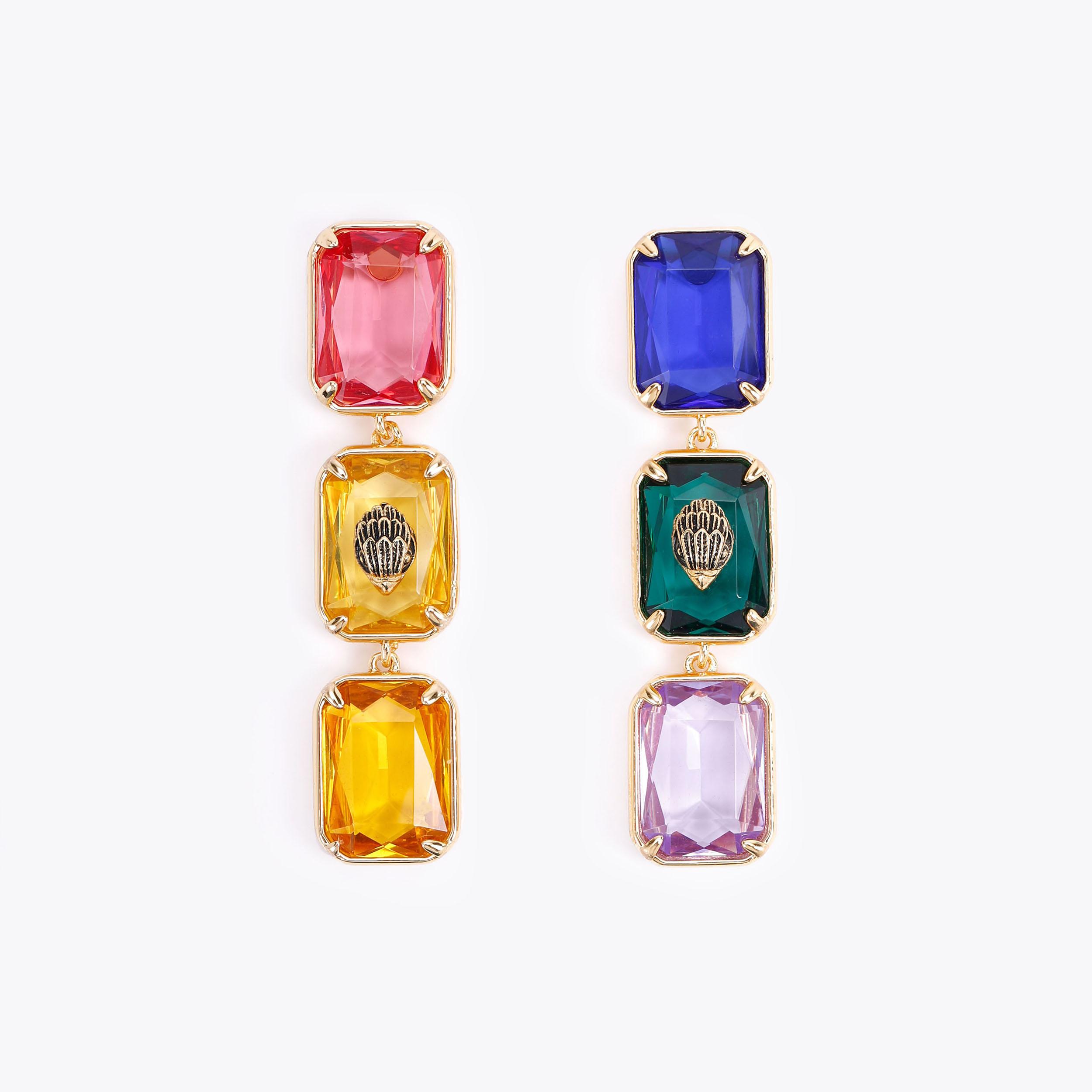 RECTANGLE STONE LINEARS Drop Earrings by KURT GEIGER LONDON