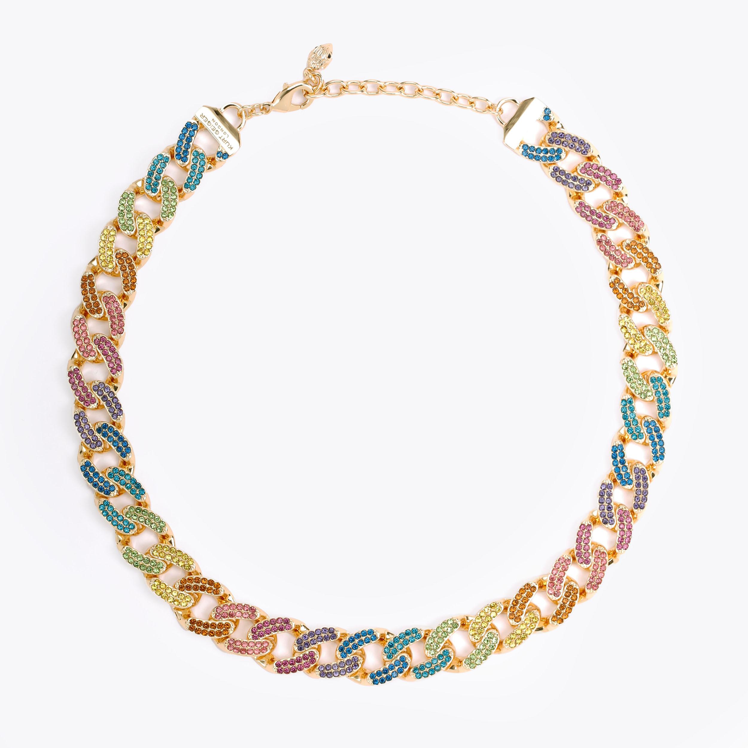 RAINBOW CHAIN NECKLACE Rainbow Crystal Bracelet by KURT GEIGER LONDON