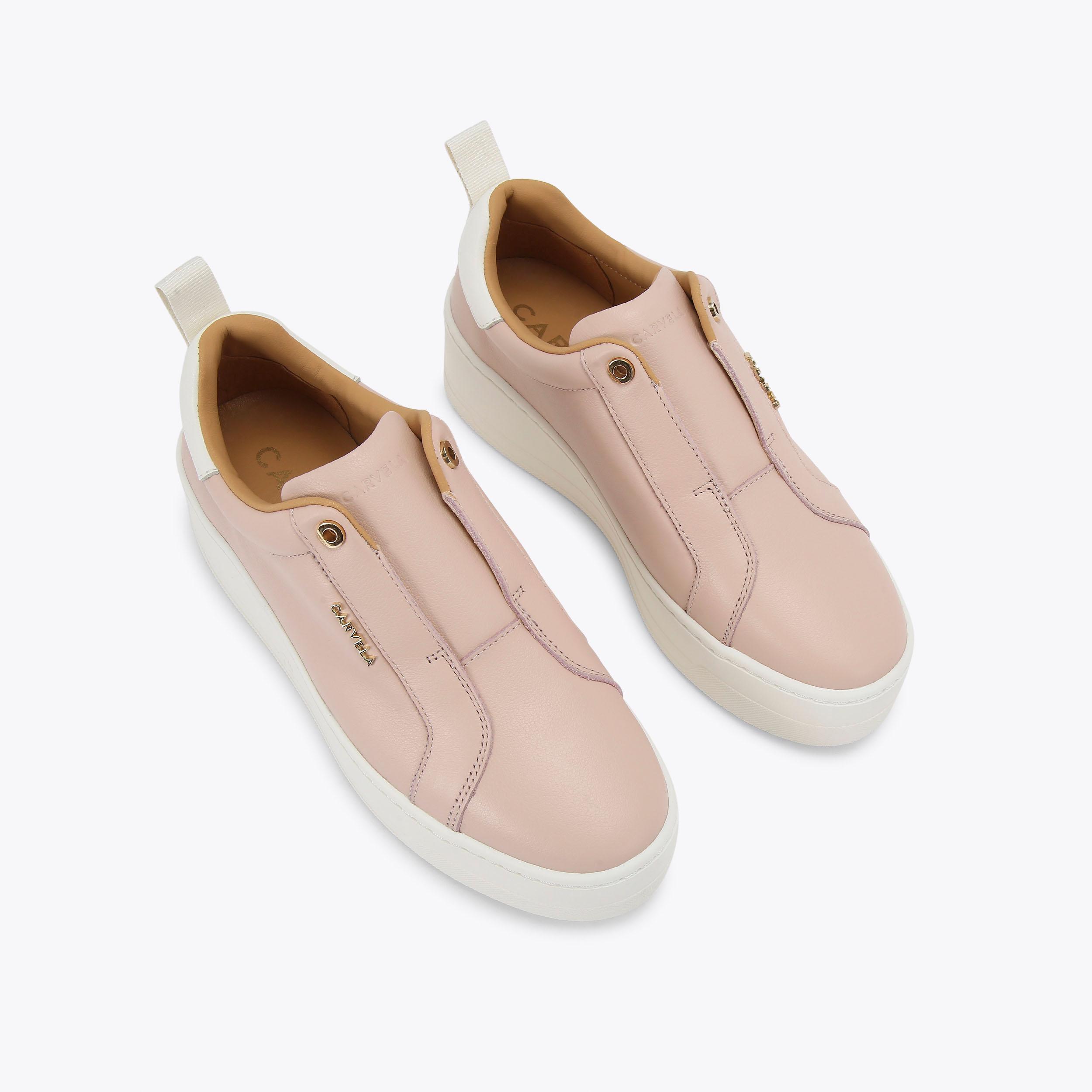 CONNECTED LACELESS Pink Laceless Trainer by CARVELA
