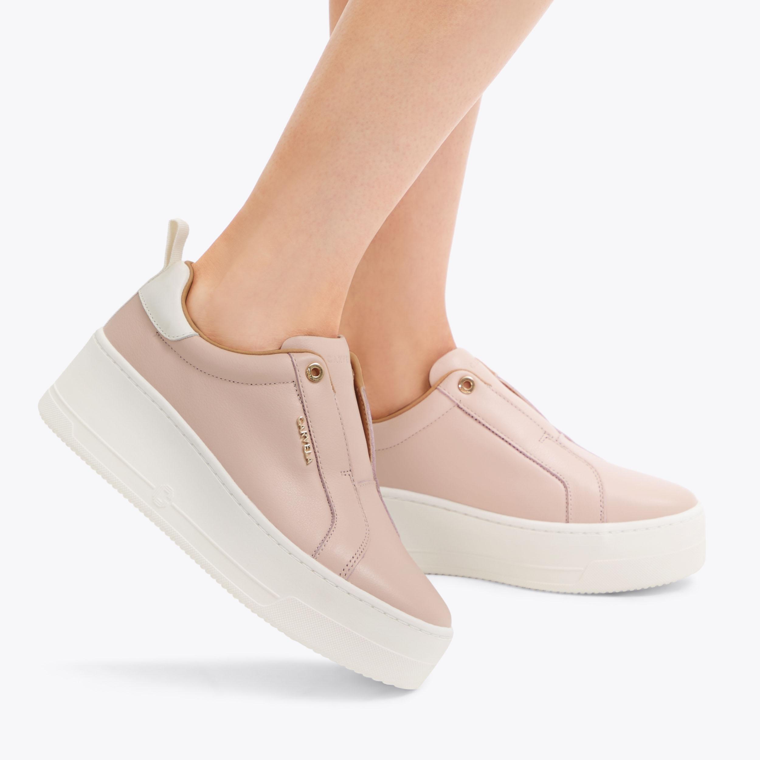 CONNECTED LACELESS Pink Laceless Trainer by CARVELA