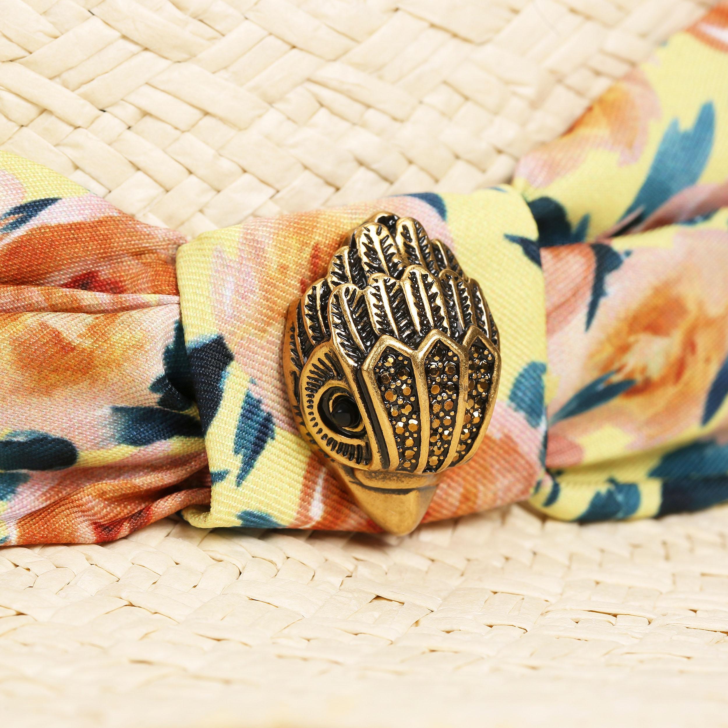 STRAW BAND FEDORA HAT Beige Hat by KURT GEIGER LONDON