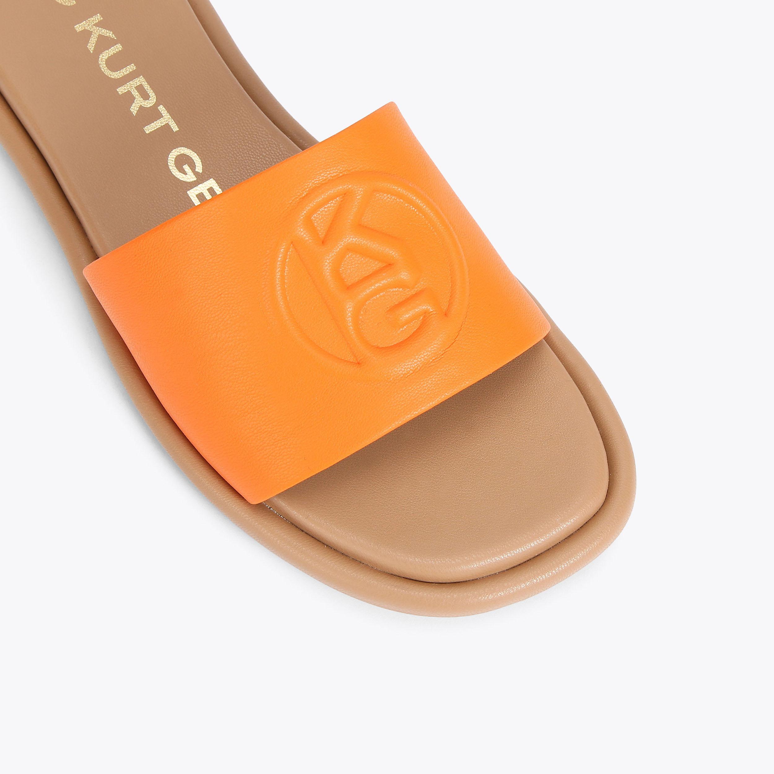 ROGAN MONOGRAM Orange Slip On Sandal by KG KURT GEIGER