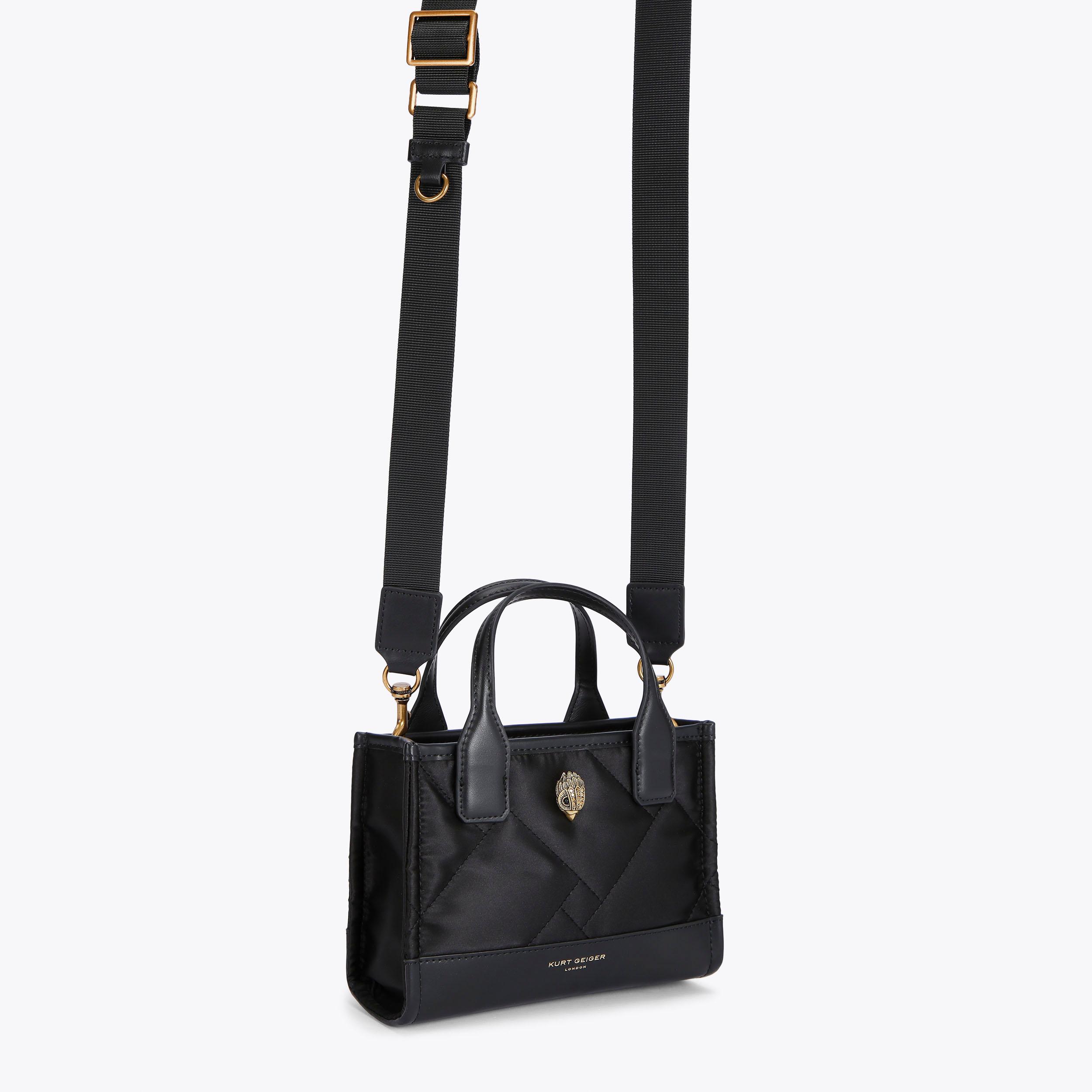 XS RECYCLED SQ SHOPPER Black Micro Bag by KURT GEIGER LONDON