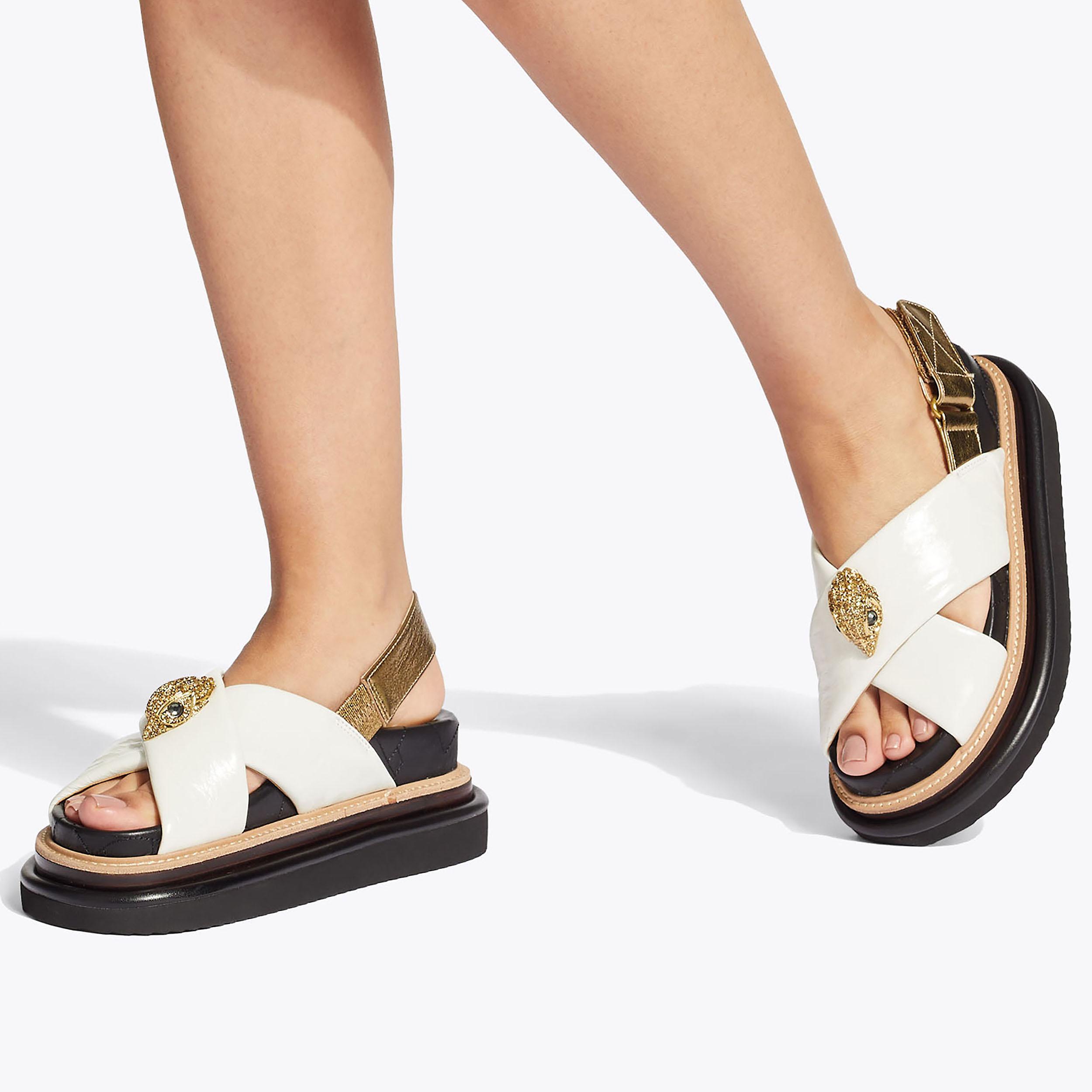 ORSON CROSS STRAP SANDAL Bone Sandals by KURT GEIGER LONDON